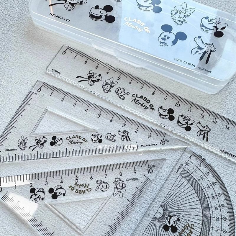 Disney Mickey Kokuyo Ruler Four-piece Set Student Ruler Straight Ruler ...