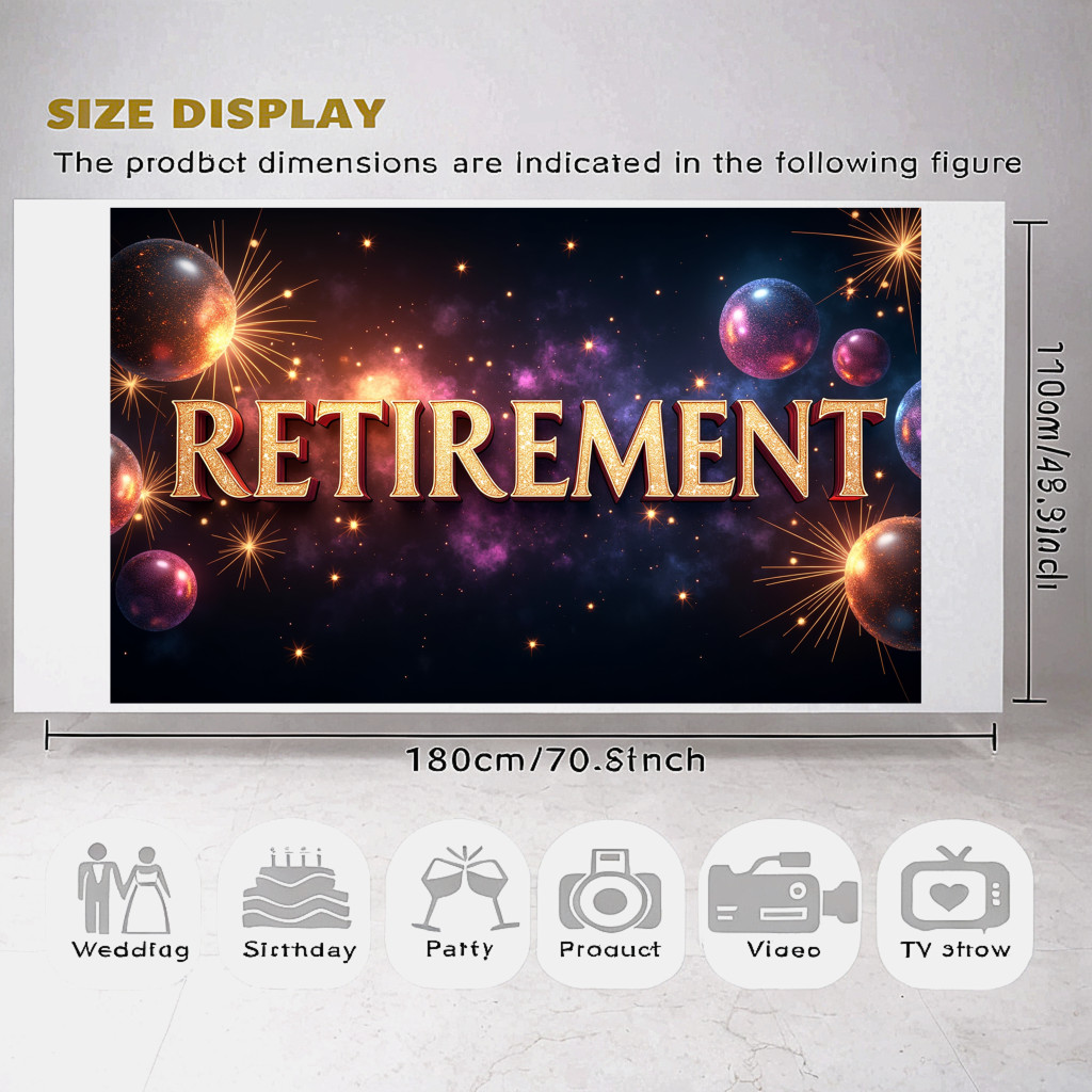 Retirement Party Decorations, Extra Large Fabric Retire Sign Banner ...