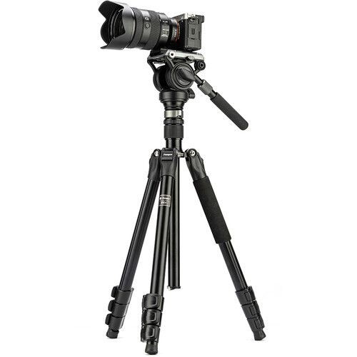 Fotopro S5i Pro Heavy-Duty Video Tripod with Fluid Head Quick Leveling ...