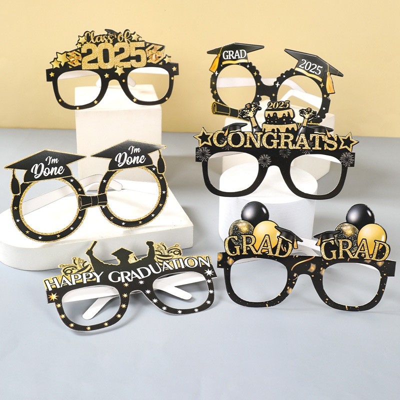 6Pcs Paper Graduation Glasses Class Of 2025 Party Props Eyeglasses ...