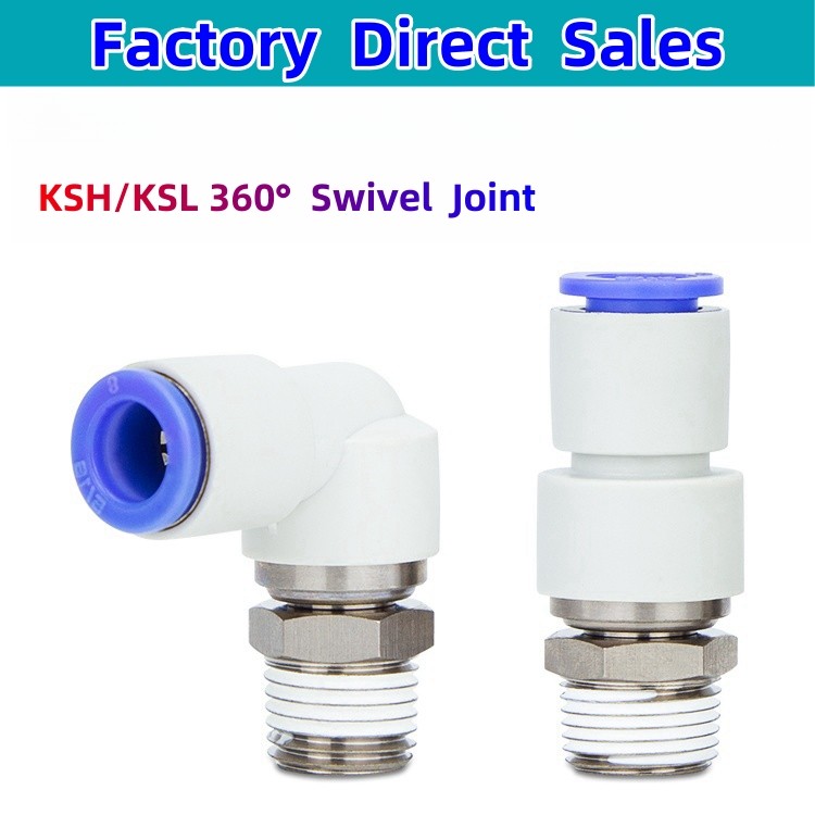 Pneumatic air pipe Fittings 360° high-speed rotary joint KSH Quick Connector Elbow KSL6 8 10-01 ...