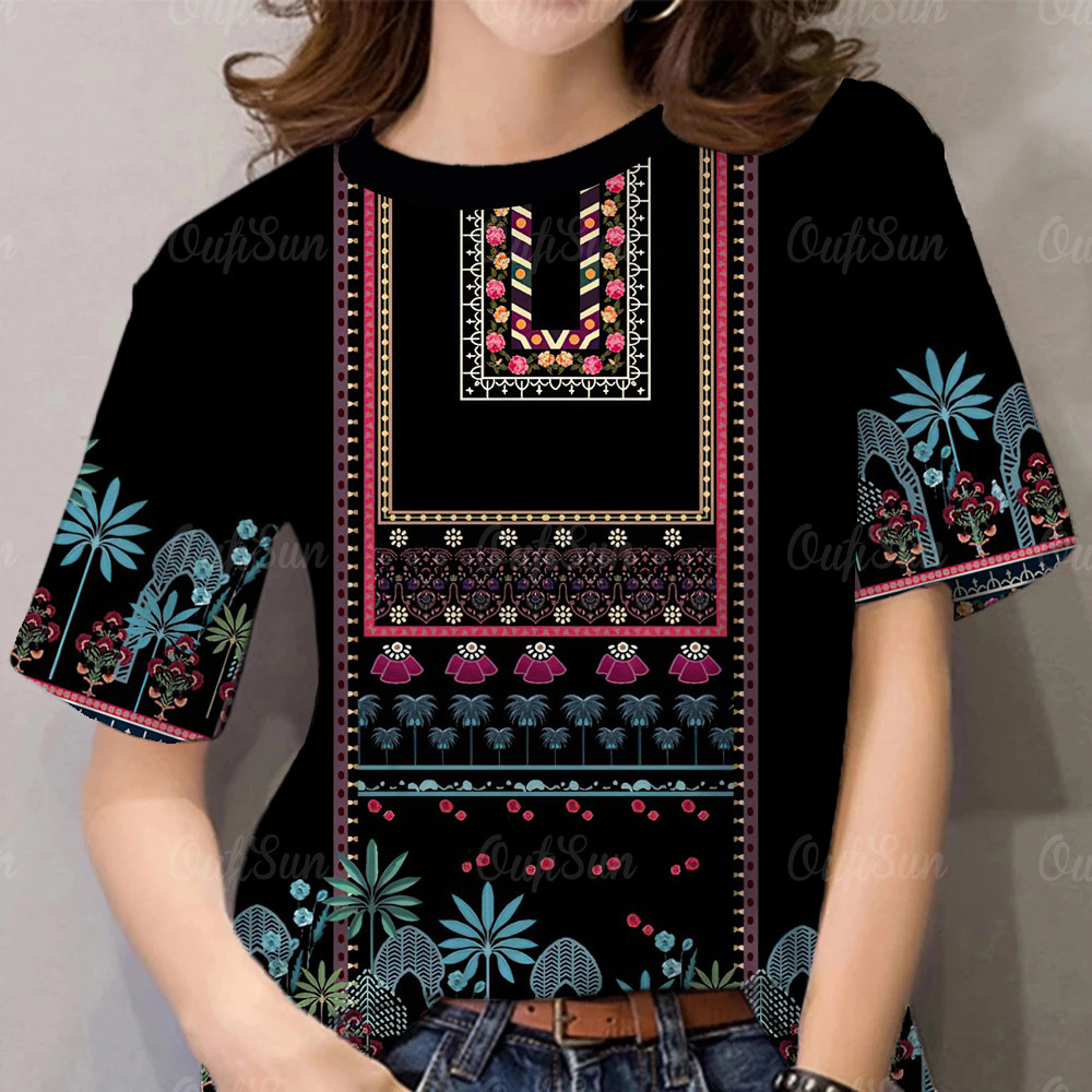 Asean Attire For Women, Vintage Plus Size T-shirt For Women Short ...