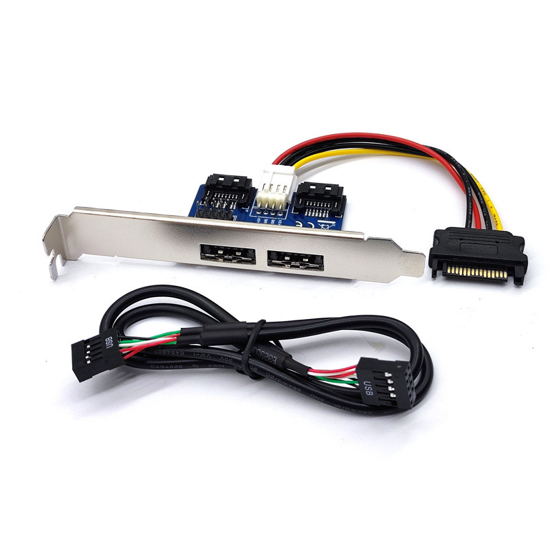 SATA to Power OVER eSATA Expansion Card Dual SATA/PCI-E to SUB+eSATA ...