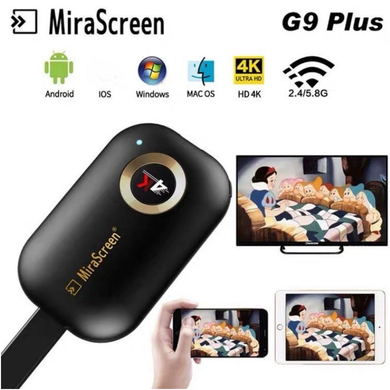 Mirascreen G9 Plus 2.4G+5G 4K Wireless HDMI Android HD TV Stick Mirror Miracast Airplay DLNA ...