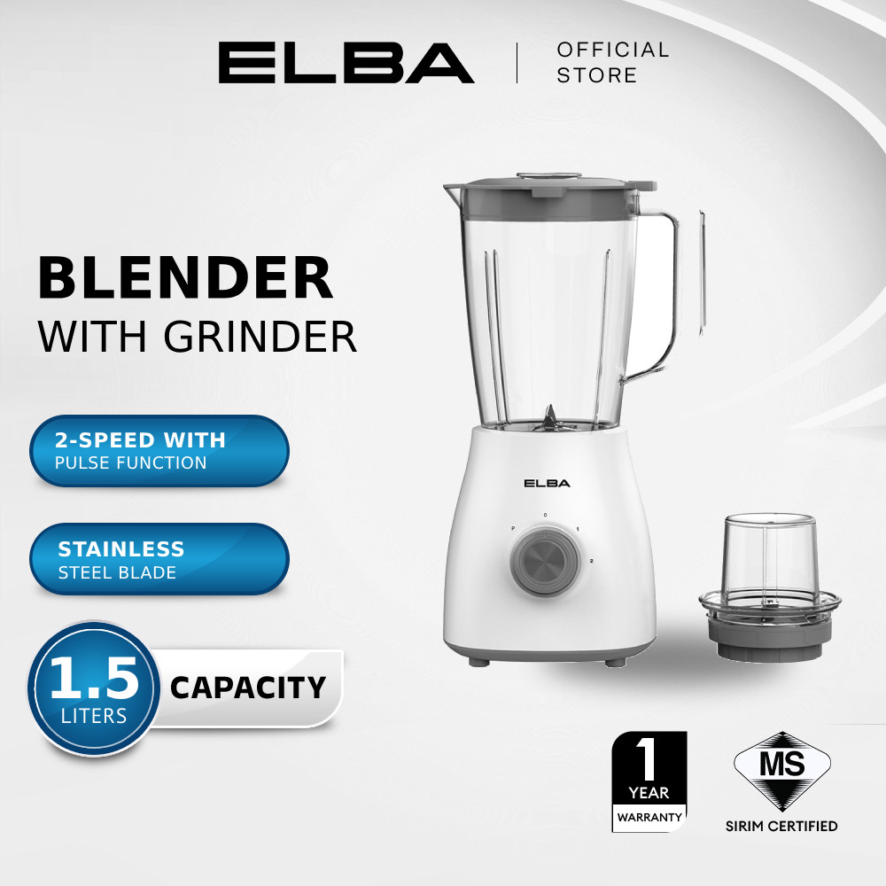 ELBA Blender with Grinder EBG-M1550(WH) - 2-speed with Pulse Function ...