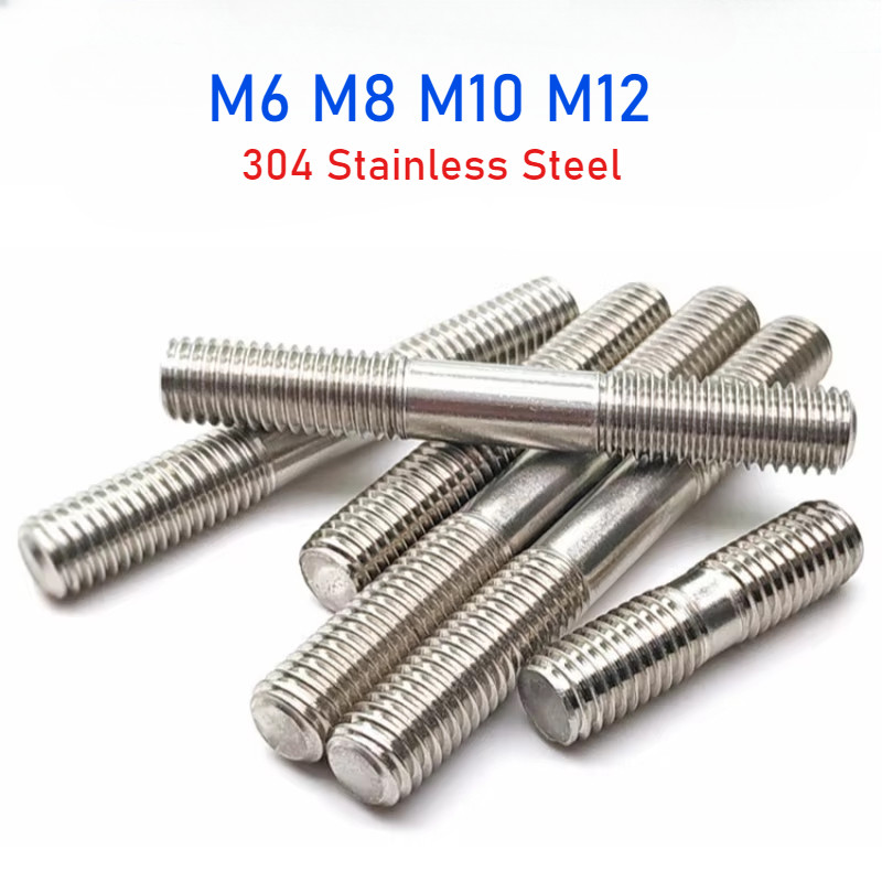 M6 M8 M10 M12 304 Stainless Steel Double End Thread Rod Headless Stud ...