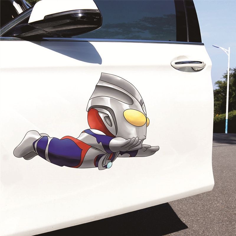 Ultraman Car Stickers Unique Cartoon Cute Funny Car Scratch Cover ...