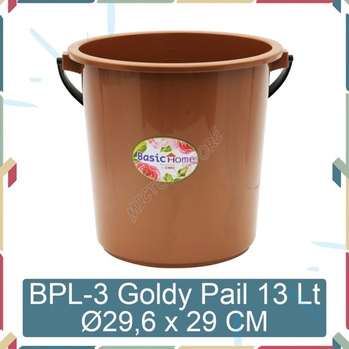 PERALATAN Luxton Lion Star Basic Home BPL-3 Goldy Pail 13 Liter Plastic ...