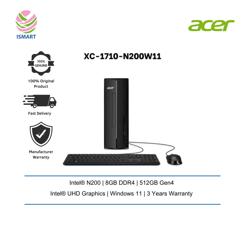 Acer Aspire XC1710-N200W11 Desktop PC ( N200, 8GB, 512GB SSD, Intel ...