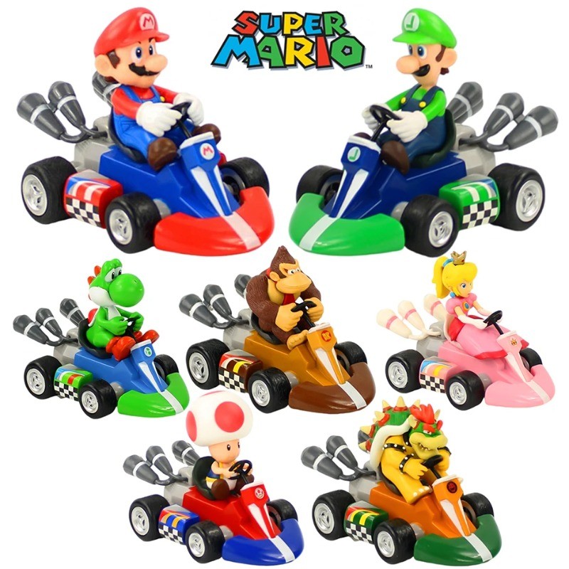 Super Mario Bros Karting Luigi Bowser Princess Peach Yoshi Toad Action ...