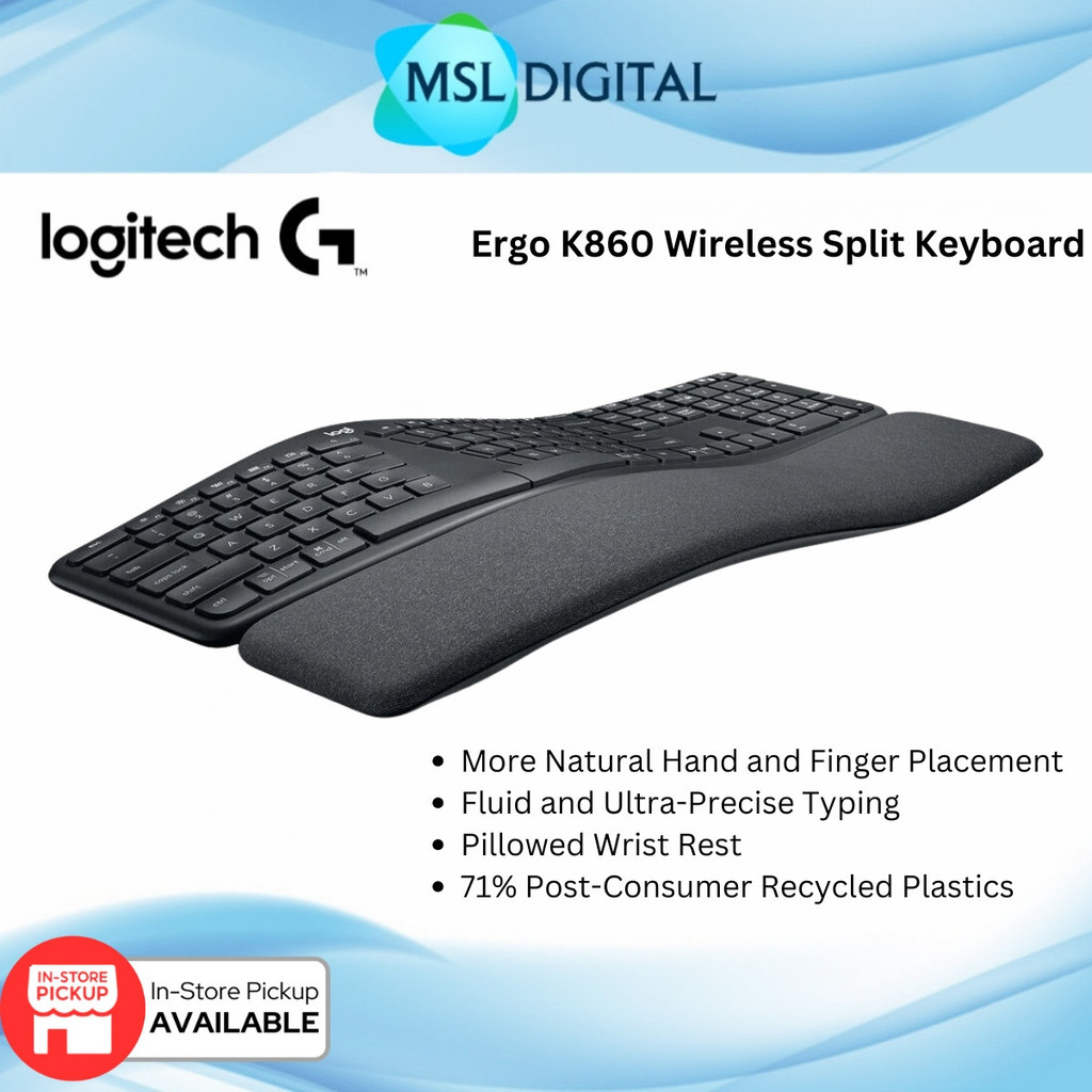 Logitech Ergo K860 Bluetooth Wireless Split Keyboard [Bluetooth ...