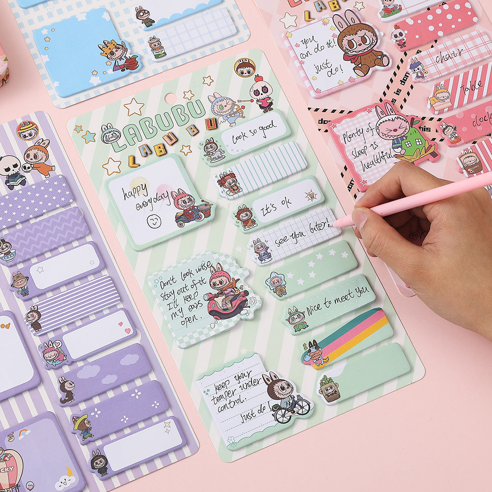 Labubu Sticky Notes Set - 11 Kawaii Designs, 220 Sheets, 80 GSM Paper ...