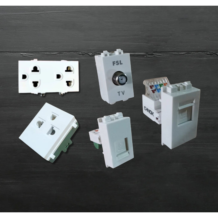 SOCKET OUTLET FSL DUPLEX UNIVERSAL AIRCON TV COMPUTER TELEPHONE ...