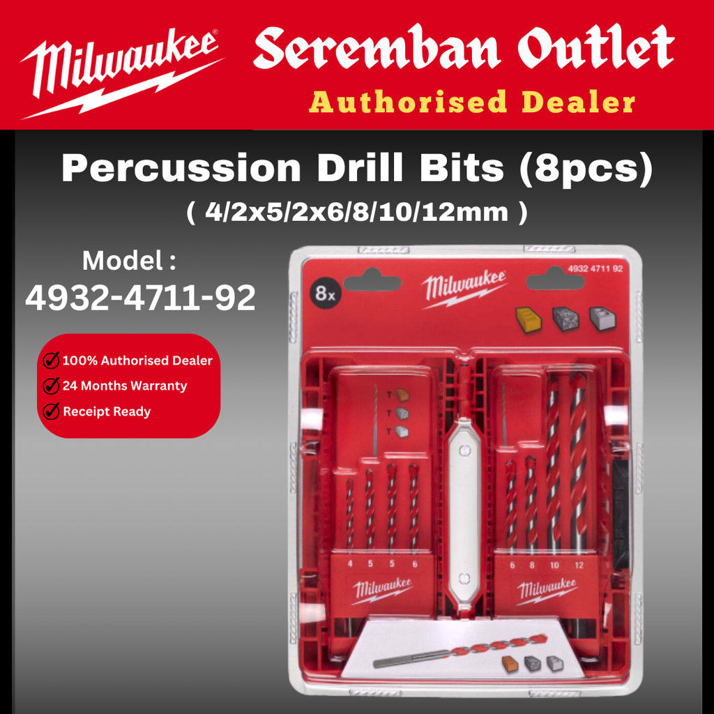 Milwaukee Percussion Drill Bit 8pcs / 4932-4711-92 / Milwaukee Drill ...