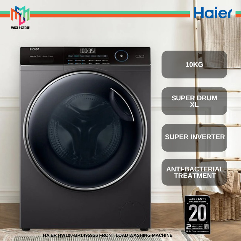 Haier HWD100-B14959S8 Front Load Washer Dryer Super Inverter 10KG ...