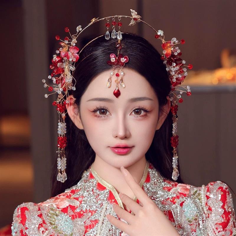 Chinese Style Headwear Hehong Virgin Hanfu Dragon Phoenix Wedding ...