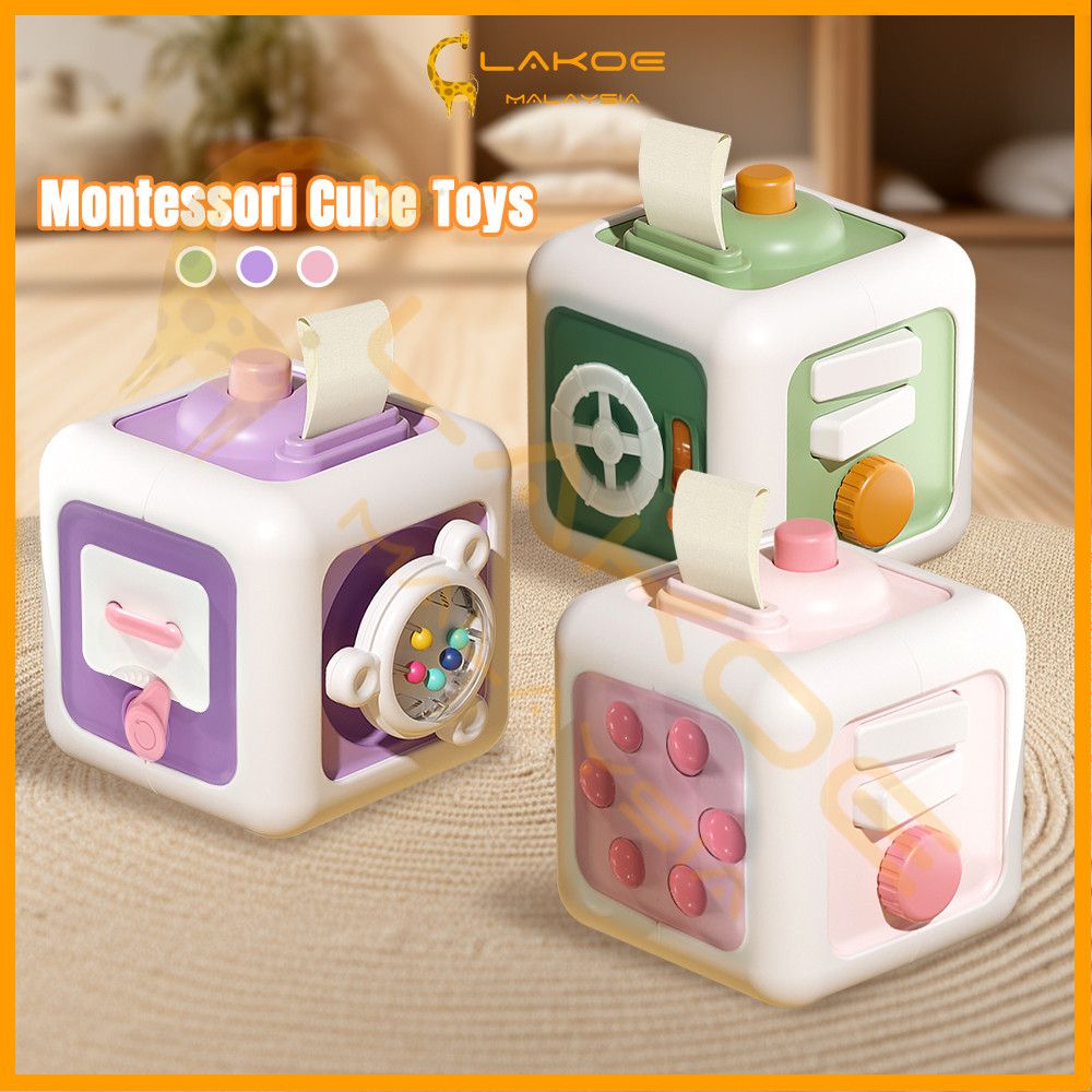 lakoe 6in1 Multi-Play Busy Cube Toys for Baby Kids Sensory Play Cube ...