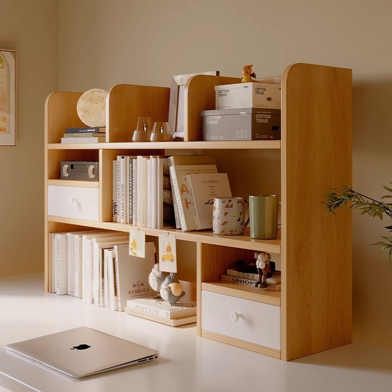 Desktop Shelf Desk Storage Study Desk Desktop Bookshelf Vertical ...