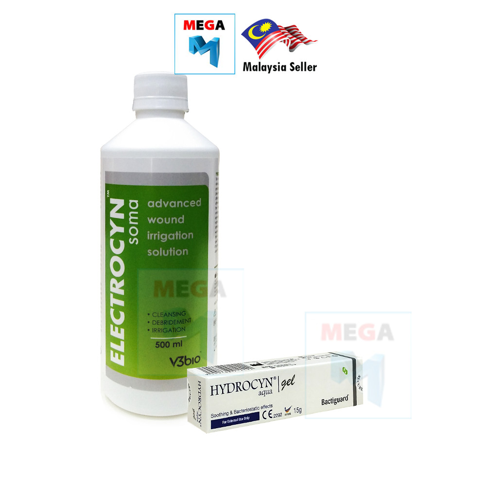 Hydrocyn Aqua Wound Gel 15g + Electrocyn Soma Wound Management Solution ...
