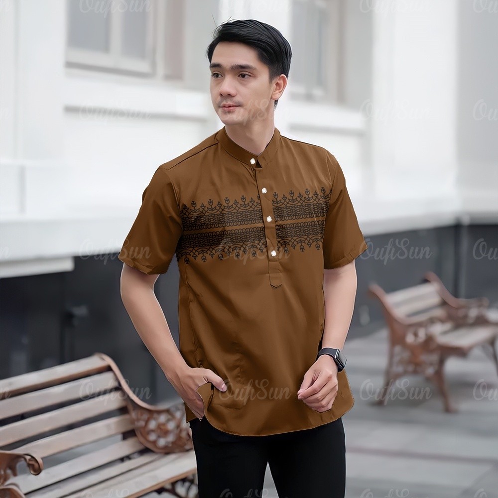 2025 Jualan Panas Kemeja Lengan Pendek Lelaki Baju Raya Retro Etnik ...