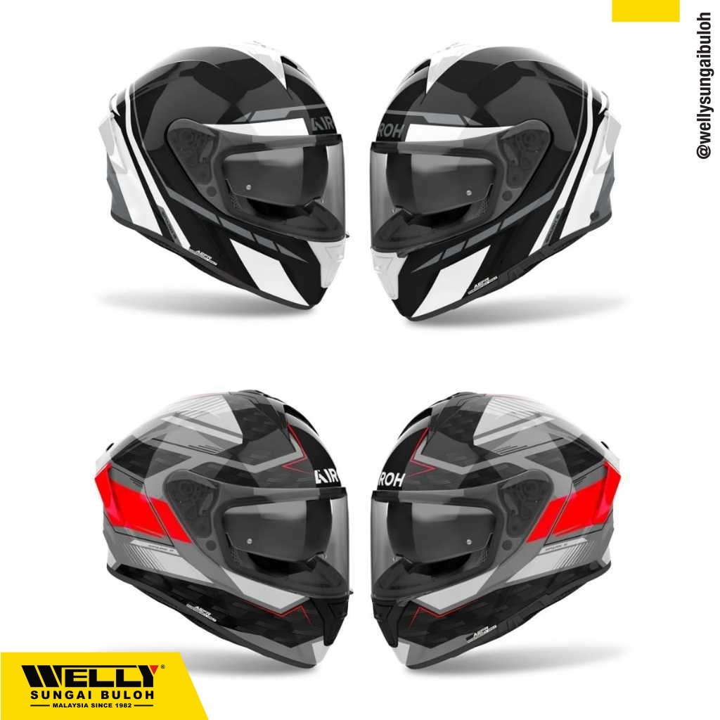 Airoh Spark 2 Zenith Red Gloss Helmet/ Spinner White Gloss Helmet ...