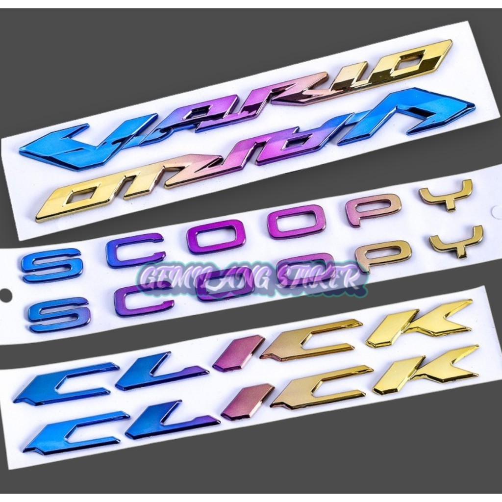 A Pair of 3D Embossed Emblems for Honda Scoopy Vario Click Rainbow ...