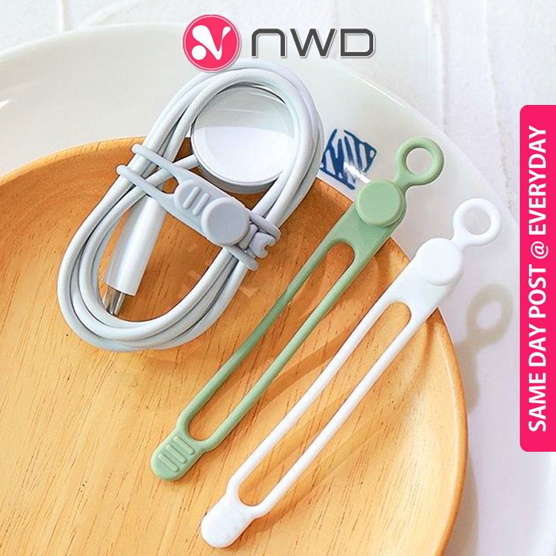 𝗙𝗥𝗘𝗘𝗟𝗬 𝗔𝗗𝗝𝗨𝗦𝗧𝗠𝗘𝗡𝗧 》Silicone Data Cable Tie Wrapper Cord Wire Holder ...