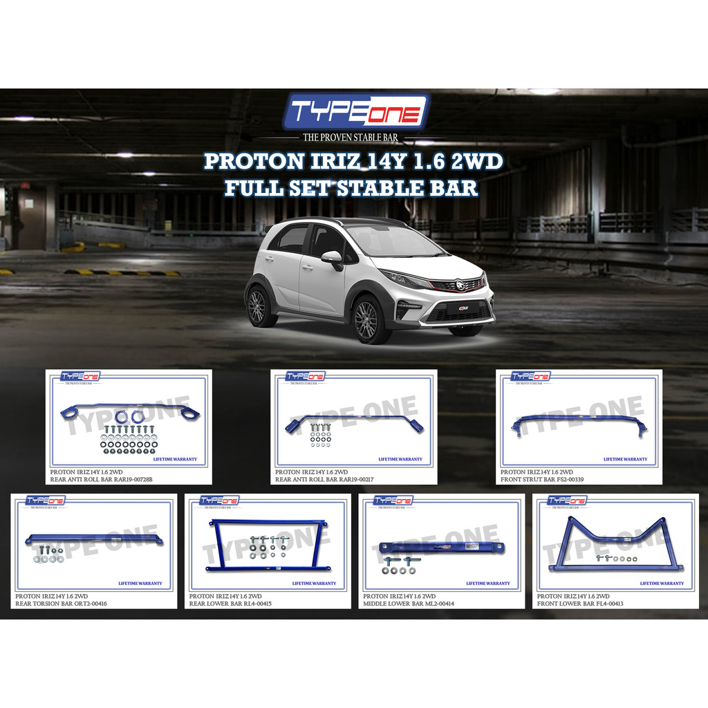 PROTON IRIZ 2014 14Y 1.6 2WD FULL SET STABLE BAR COLOUR BLUE TYPE ONE ...
