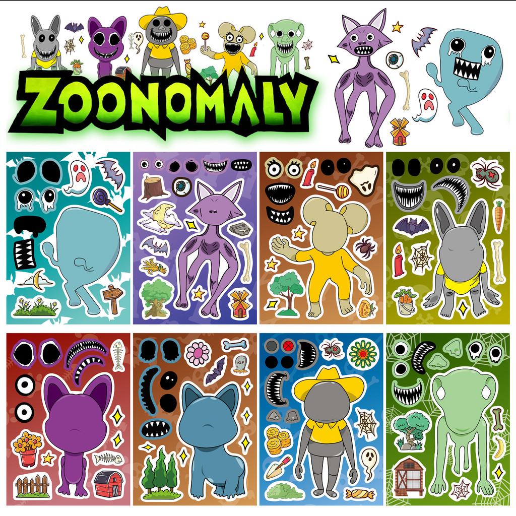 8 Sheets/Bag Classic Horror Game - Zonomaly Theme Puzzle Stickers for ...