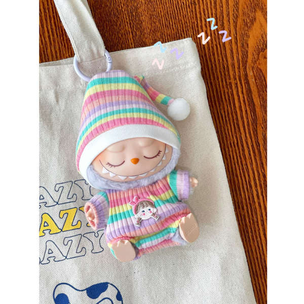 mainan budak perempuan 10cm娃衣 LABUBU Sit Party Doll Yi Rabu Macaron ...