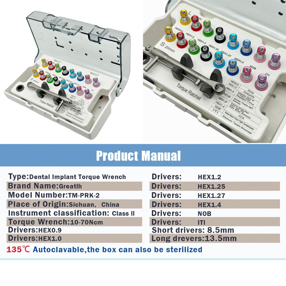 Dental Implant Screwdriver Universal Hand Driver with Autoclavable Box ...