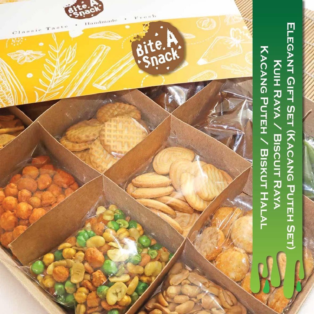 [GIFT BOX] Elegant Gift Set / Kuih Raya / Biscuit Raya / Dodol / Kacang ...
