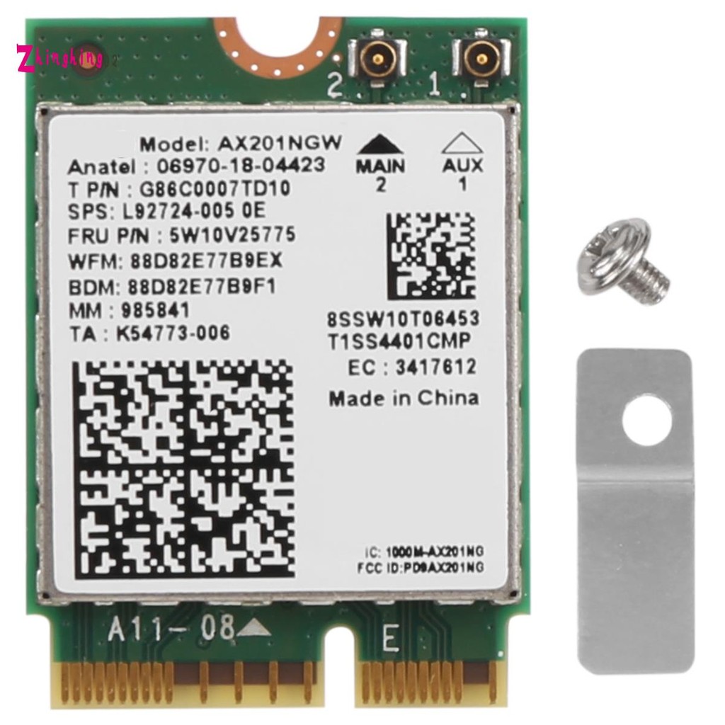 For Wi-Fi 6 AX201 Bluetooth 5.0 Dual Band 2.4G/5G Wireless NGFF Button ...