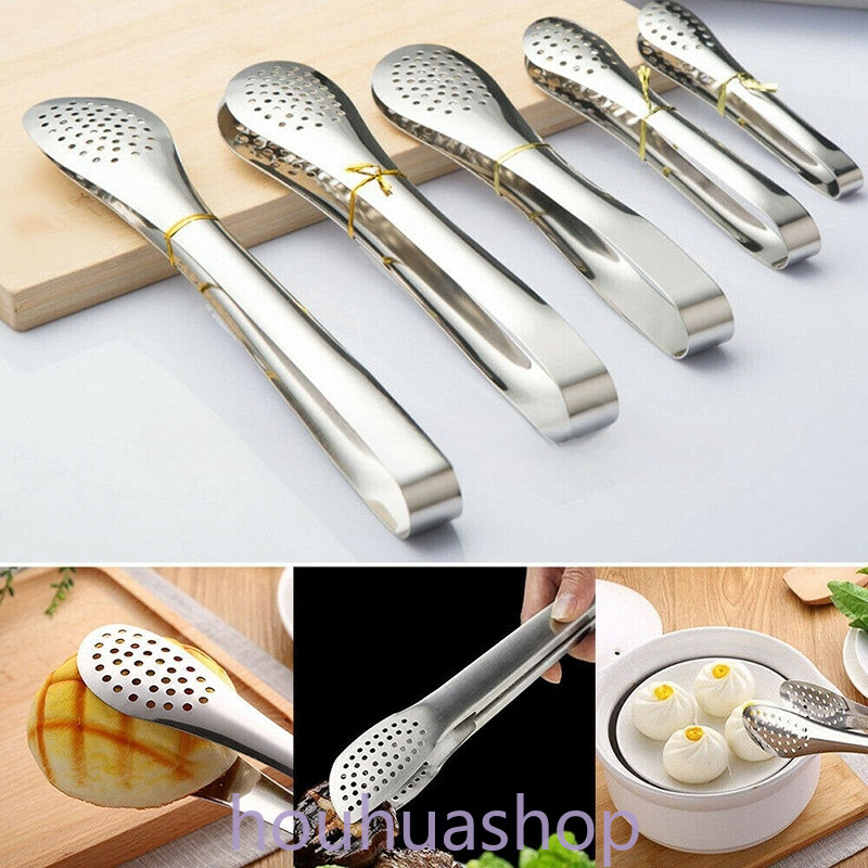 Stainless Steel Food Tongs BBQ Salad Grill Food Clamp Bread Clip Pastry ...