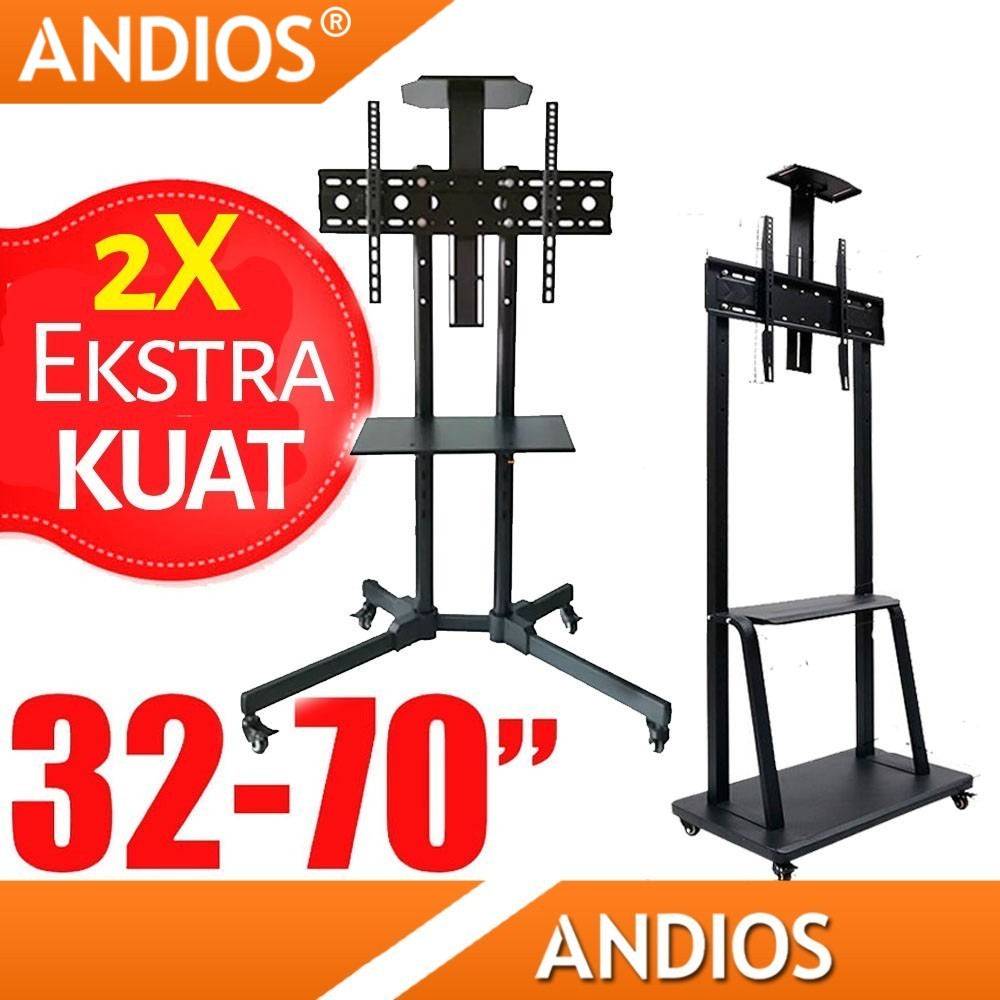 TV Stand 32inci 65inch Rak LED LCD Monitor Kaki Besi Portable Bracket ...