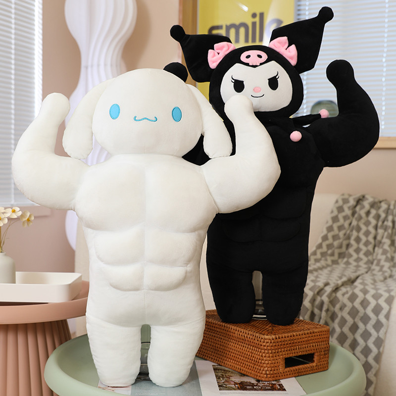 Sanrio Muscle Plush My Melody Toys Kuromi Cinnamoroll Peluches Dolls ...