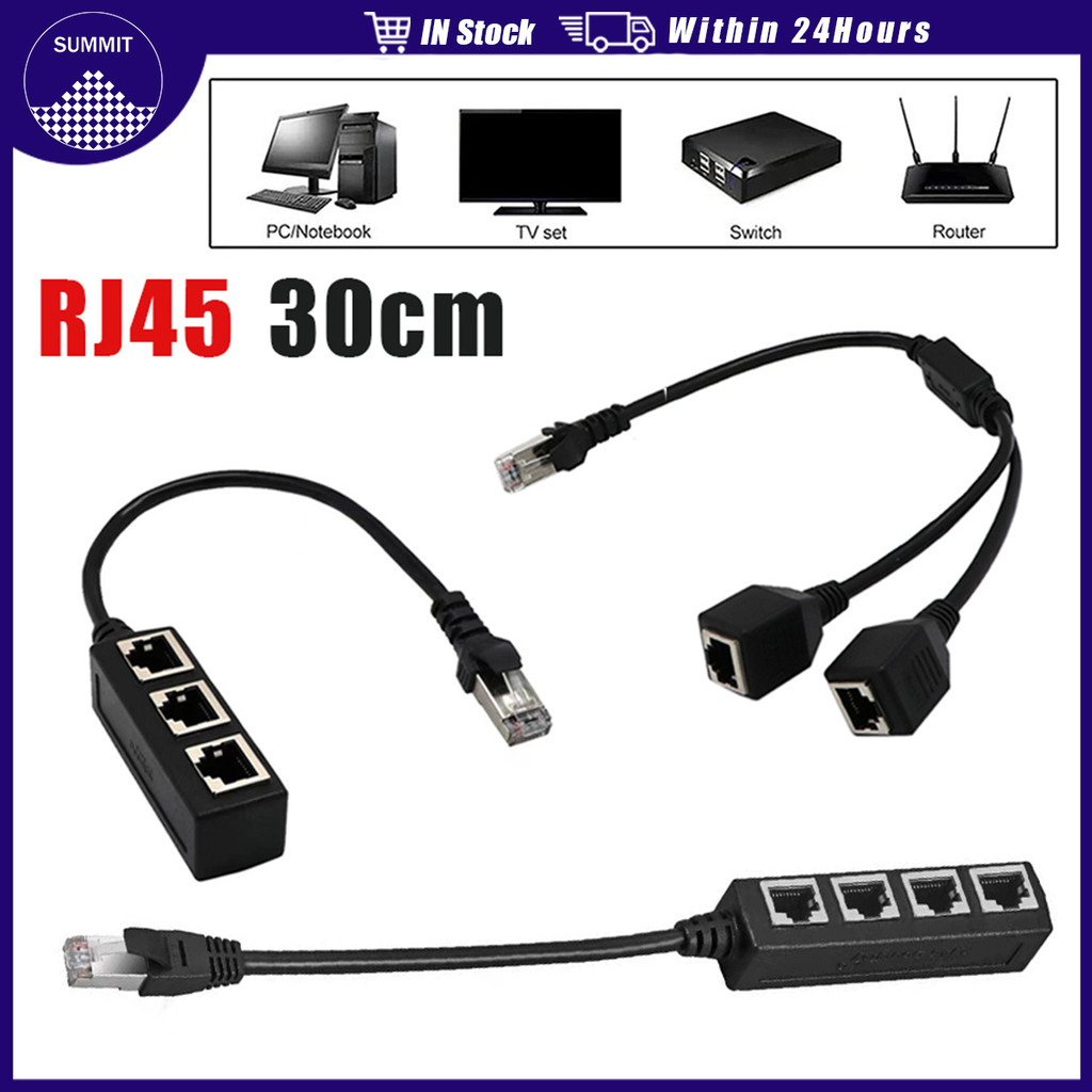 Lan Splitter Connector RJ45 Splitter 1 Male To 2/3/4 Female Port ...
