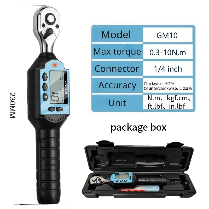 1/2 3/8 1/4 Digital Preset Torque Wrench Bidirectional Ratchet Head Professional Adjustable ...