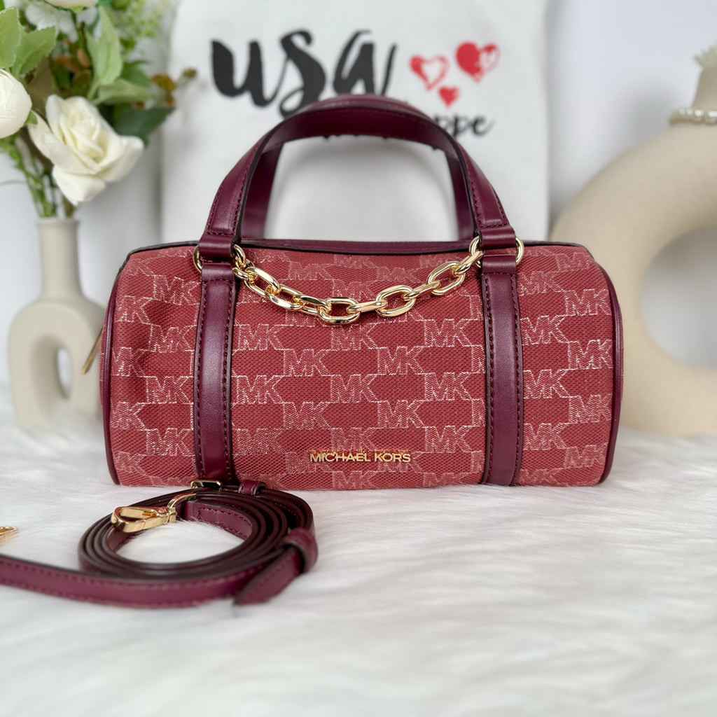 MK Zooey Medium Barrel Messenger in Signature Mulberry Multi ...