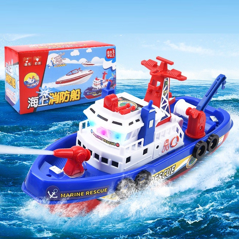 Boleh Tembak Air!! Mainan Bot Marine Fire Boat Water Spray Ship ferry ...