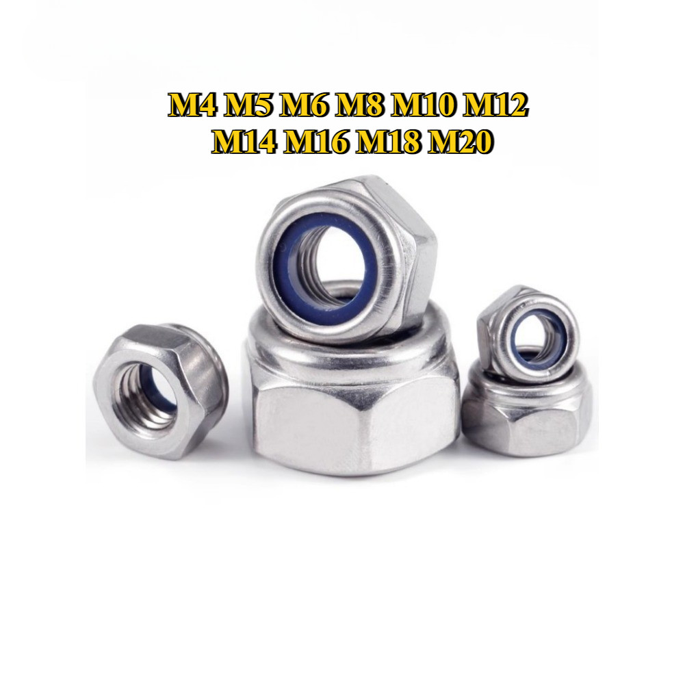Reverse/Fine Thread SUS304 M4-M20 self-locking nut self-locking nylon ...