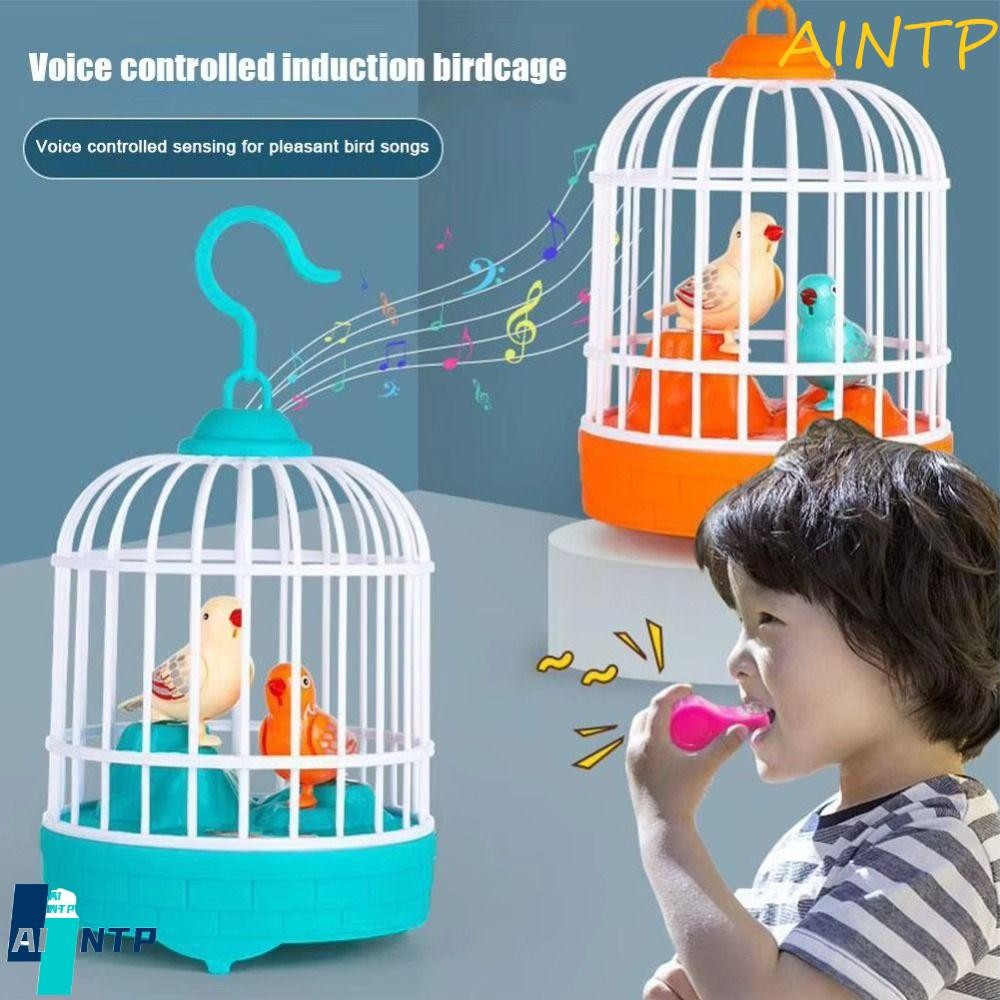 AINTP Electric Bird Cage Toy, Sound Control Educational Talking ...