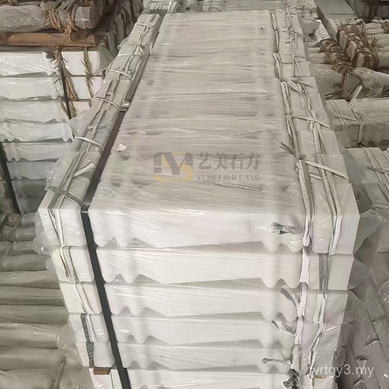 Pagar Lajur Tidak Teratur Persegi Guangxi Pagar Balkoni Putih Marmar ...