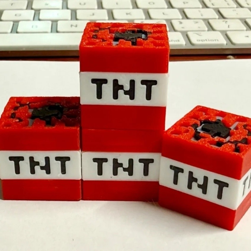 Minecraft 3d Printing tnt Square Storage Box Ornaments Decompression ...