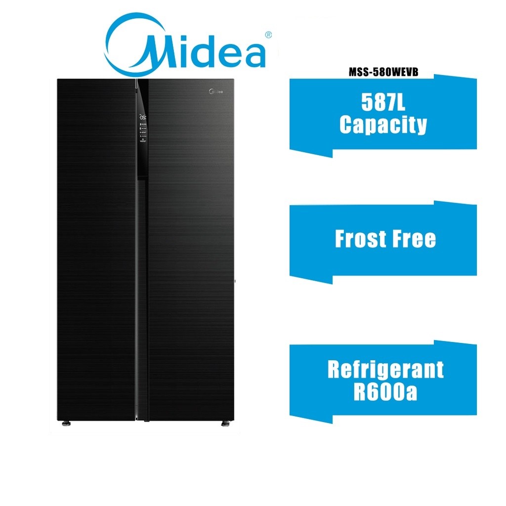 Midea Refrigerator (587L) Multi Air Flow Side by Side Fridge MSS ...