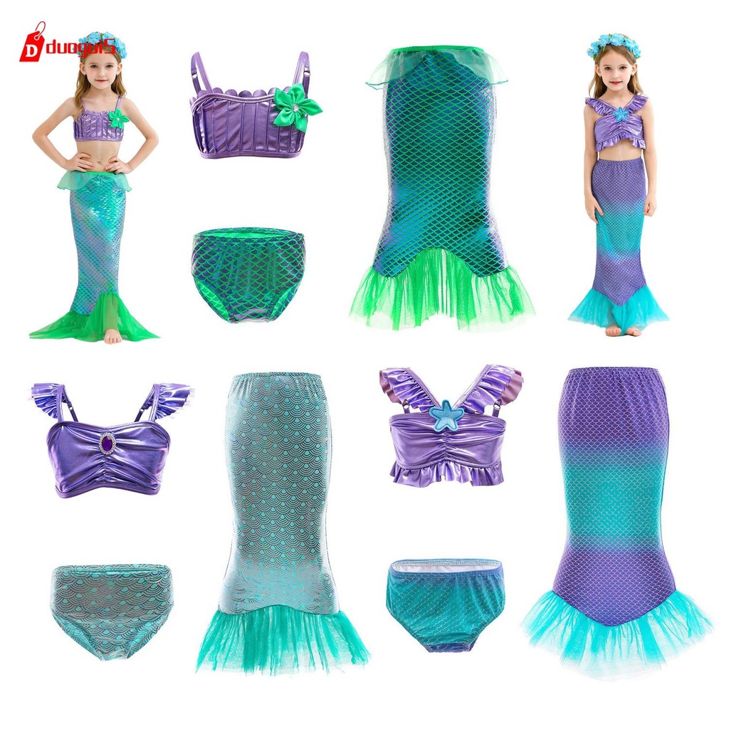 hiCosplaydy Princess Ariel Little Mermaid Top Dress Set Cosplay Costume ...
