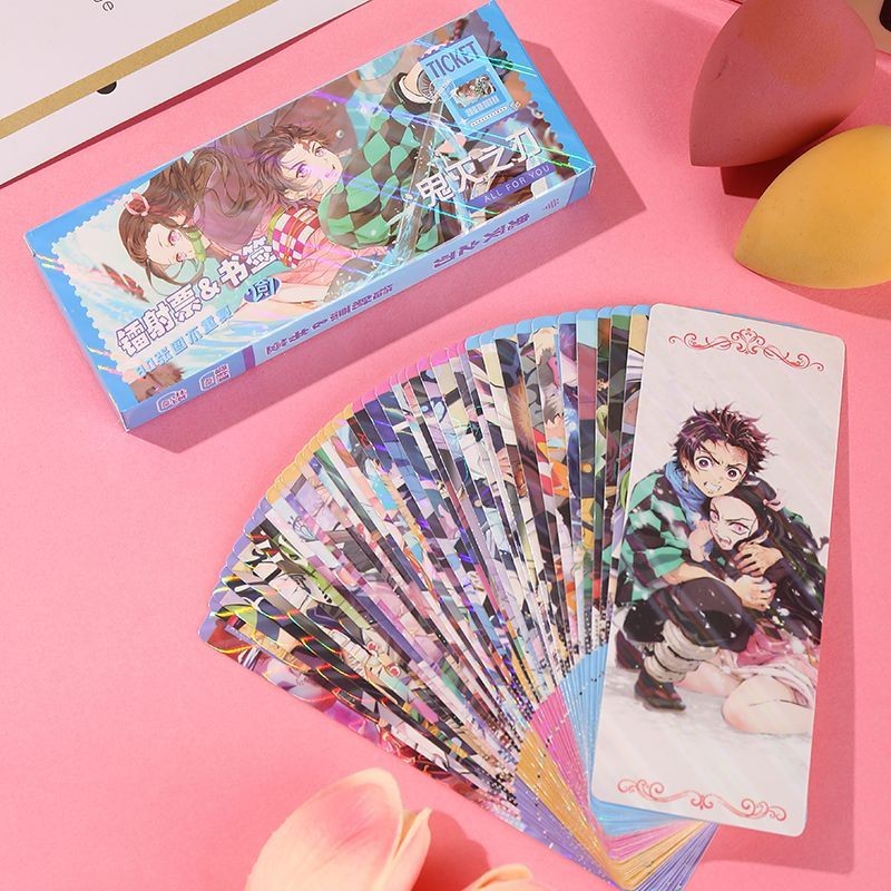 40Pcs/Pack Demon Slayer Kimetsu No Yaiba Laser Ticket Rectangular ...