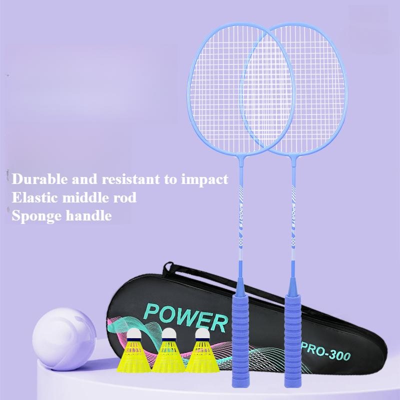 BOSHIKA Premium Badminton Racket Set - Macaron Color Pair with Sponge ...