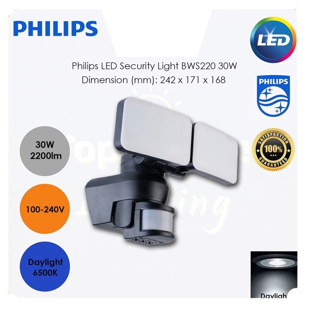 Philips LED Security Light with Passive Infrared Sensor (PIR) BWS220 ...