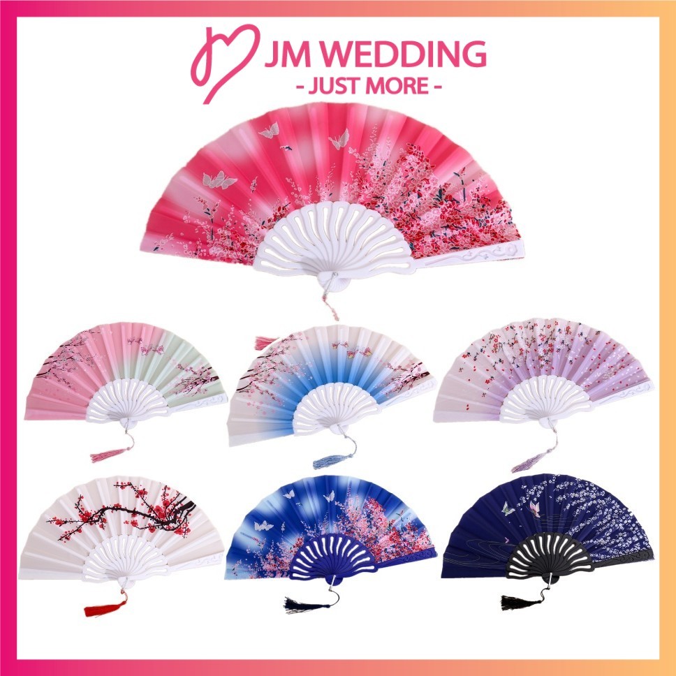 Gradient Butterfly Blossom Plastic Hand Fan Kipas Tangan Lipat Tarian ...
